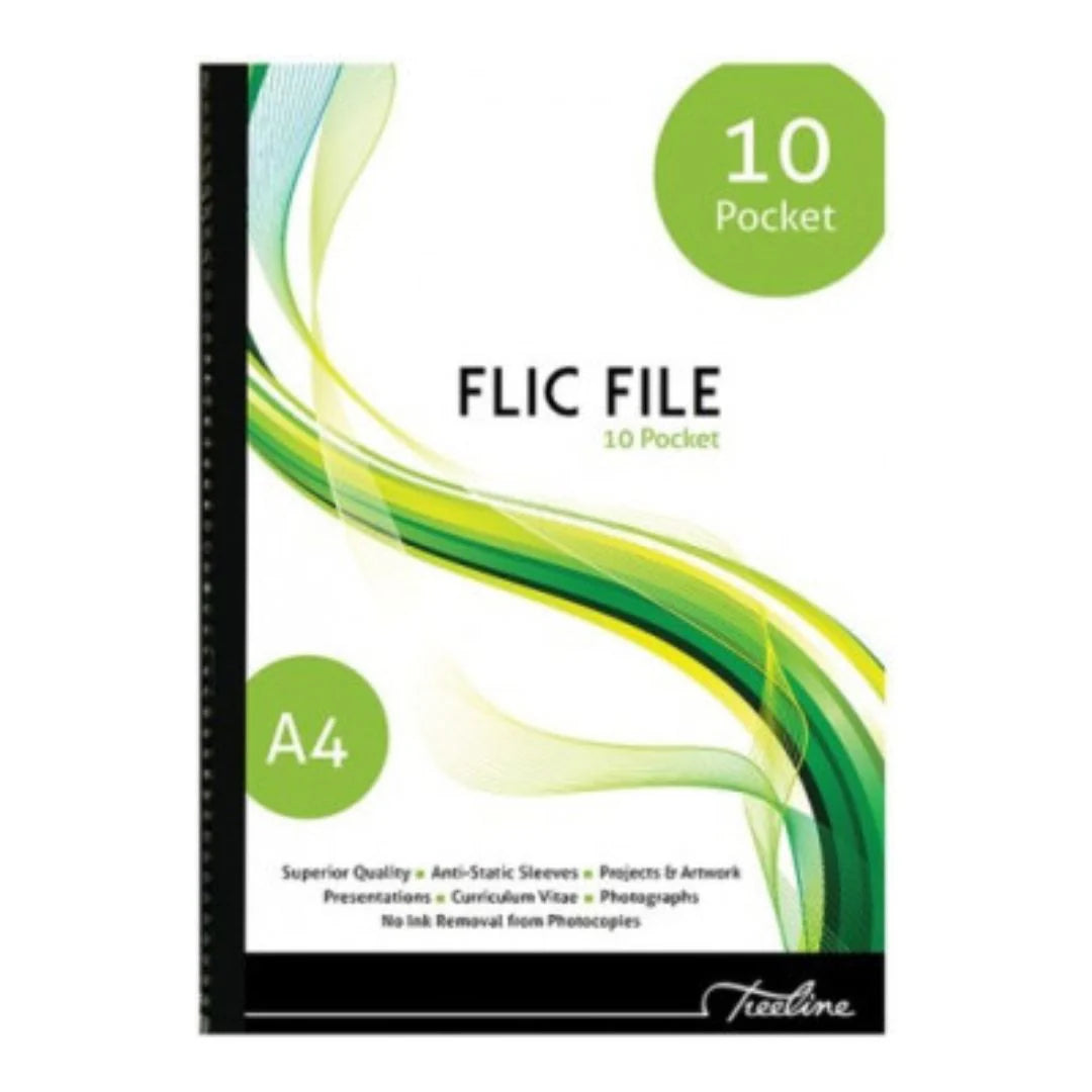 Affordable Stationery | Treeline 10 Pocket A4 Flip File – Scribble and ...